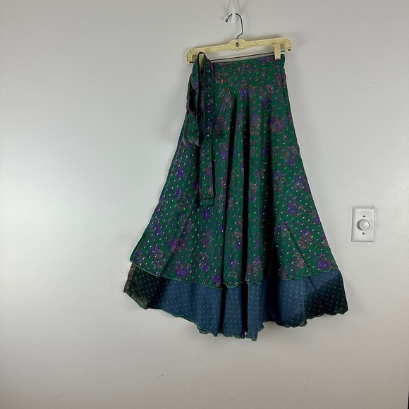 Skirts | Reversible Upcycled Magic Sari Wrap Maxi Skirts Bin153 | Poshmark